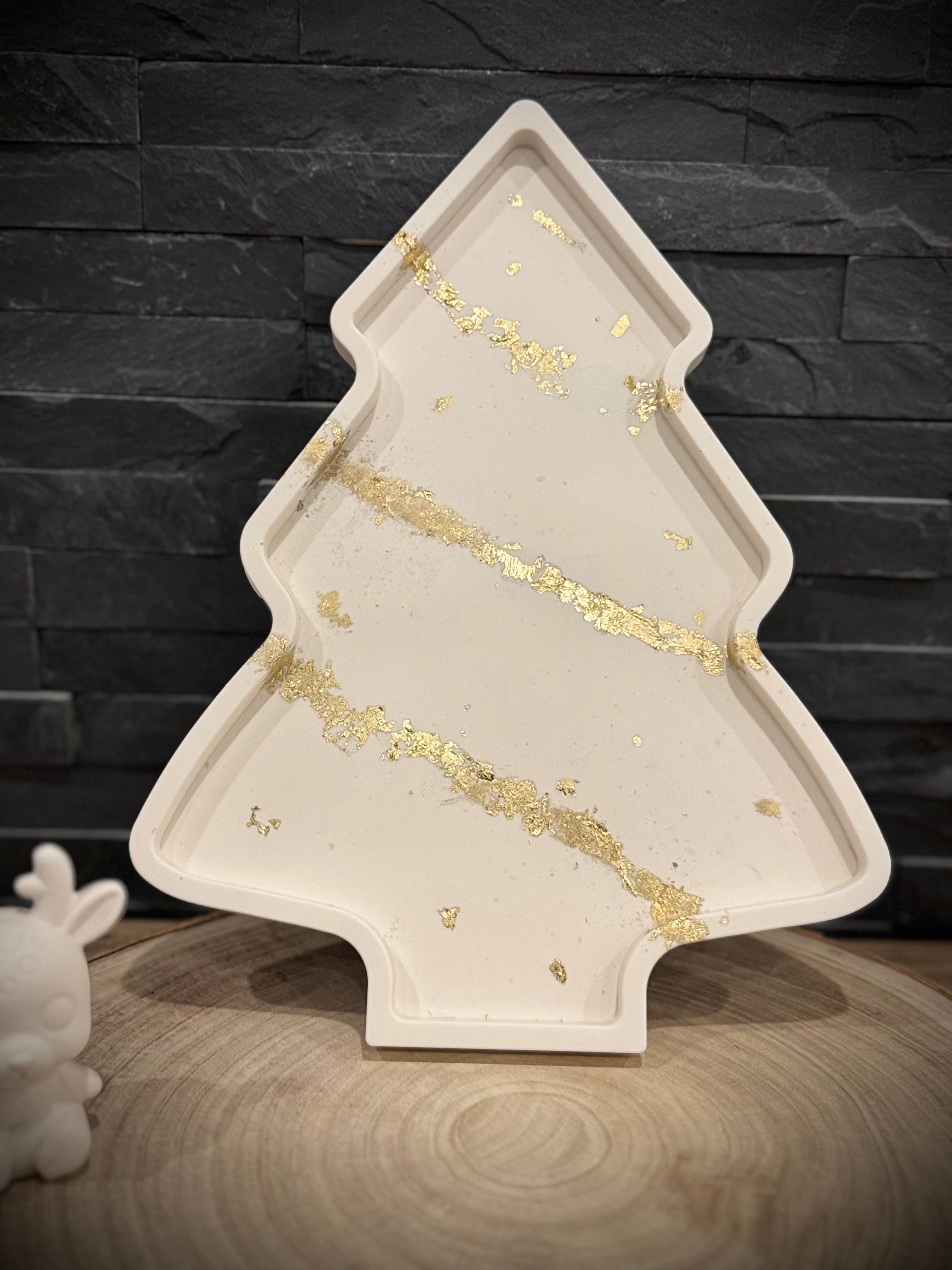 Plateau sapin en jesmonite – décoration artisanale – L'univers d'Elsa
